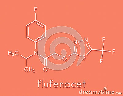 Flufenacet Herbicide Molecule. Skeletal Formula Stock Photography ...