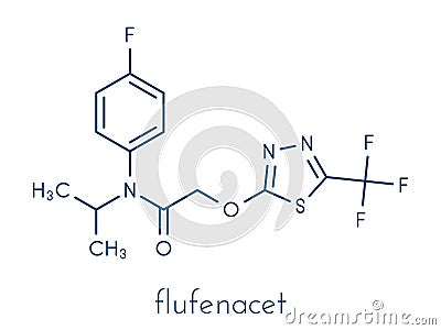 Flufenacet Herbicide Molecule. Skeletal Formula Cartoon Vector ...