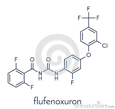 Flufenoxuron Insecticide Molecule. Skeletal Formula. Cartoon Vector ...