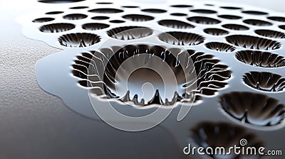 Fluid Dynamics Visualization Of Magnetic Ferrofluid Forming Complex Spike Patterns Rendered In ...