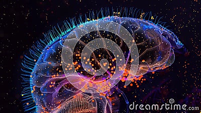 Fluorescent Image Of A Mouse Brain Highlighting The Dense Population Of ...