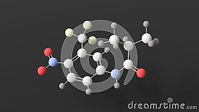 Flutamide Molecule, Molecular Structure, Eulexin, Ball And Stick 3d ...