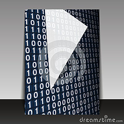 Flyer Or Cover Design With Digital Bits Pattern Vector Illustration ...