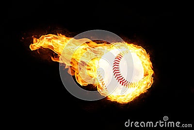 Flying Baseball On Fire Stock Photography | CartoonDealer.com #139572104