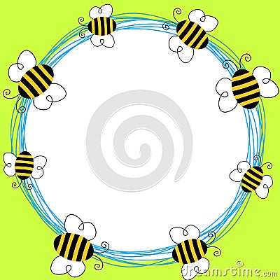 Flying Bees Frame stock illustration. Illustration of comb - 32682788