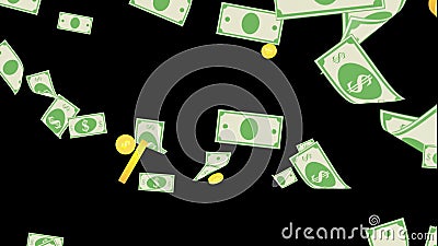 Flying Cartoon Dollar Bill, HD Animation Stock Footage - Video of ...