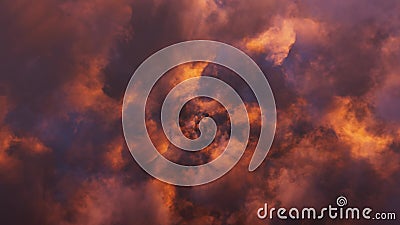 Flying in the Cinematic Sunset Clouds 03. Motion Background Loop Stock ...