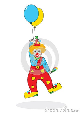 Flying Clown With Balloons - Illustration Stock Images - Image: 11241104