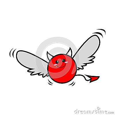 Flying Devil Cartoon Vector Illustration | CartoonDealer.com #78259008