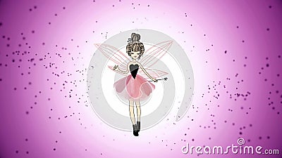 Flying Fairy on an Animated Pink Screen. Cartoon Stock Footage - Video ...