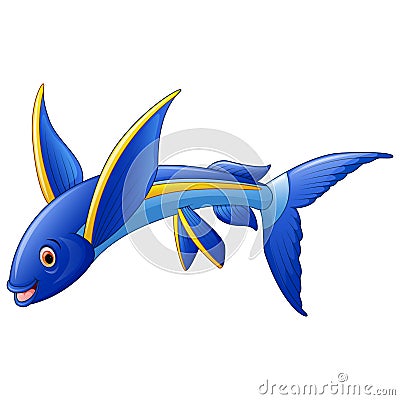 Flying Fish Cartoon Character Stock Vector - Image: 68367845