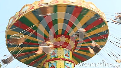 Flying with Merry-go-round Over the Trees. Stock Video - Video of ...