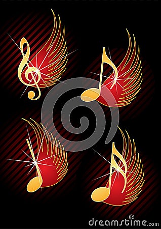 Flying Musical Notes Royalty Free Stock Images - Image: 4566799
