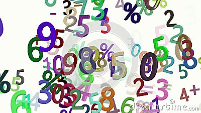 Flying Numbers in Various Colors Stock Footage - Video of inscription ...