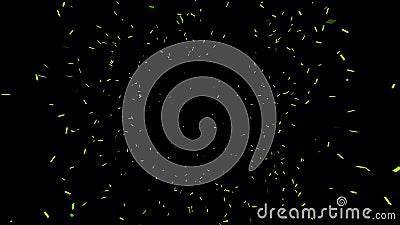 Flying through Outer Space with Flying Green Dust Particles, Seamless ...