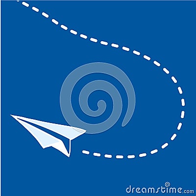 Flying Paper Airplane On Blue Stock Photography - Image: 7726382