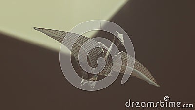 Rotating Paper Origami Crane on a Hanging Wire Stock Video - Video of ...