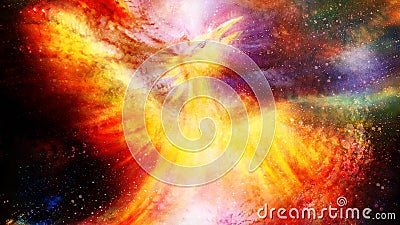 Flying Phoenix Bird As Symbol of Rebirth and New Beginning in Cosmic ...