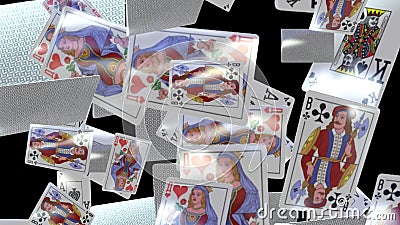 Flying Playing Cards Animation with Alpha Channel Stock Footage - Video ...