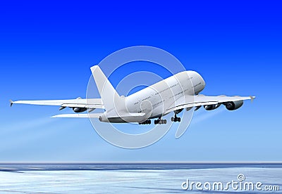 Flying-up plane in the sky stock photo. Image of landing - 33412032