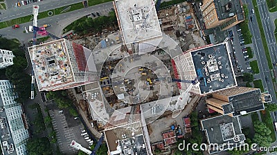 Flyover the Complex of Buildings Under Construction Stock Video - Video ...