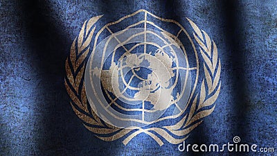 FN-flagga arkivfilmer. Video av stängning, konstgjord - 42603028