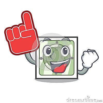 Foam Finger Power Socket Isolated With In Mascot Cartoon Vector ...