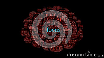 Focus Animated Word Cloud stock footage. Video of education - 106976454