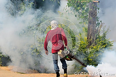 Fogging To Prevent Spread Of Dengue Fever Royalty-Free Stock ...