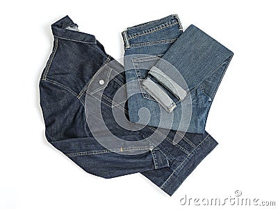 Folded Denim Jacket And Jeans Royalty-Free Stock Photography ...