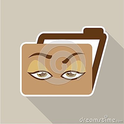 Folder Icon With Eyes Cartoon Vector | CartoonDealer.com #62512547