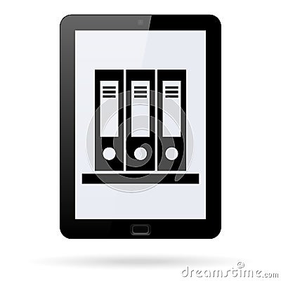 Folder Icon On A Realistic Tablet Vector Illustration | CartoonDealer ...