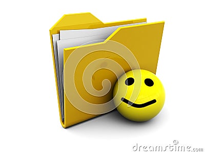 Folder Icon With Smiley Royalty Free Stock Photos - Image: 9394258