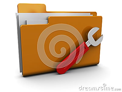 Folder Icon With Wrench Stock Illustration | CartoonDealer.com #12908179