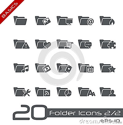Folder Icons - 2 Of 2 // Basics Vector Illustration | CartoonDealer.com ...