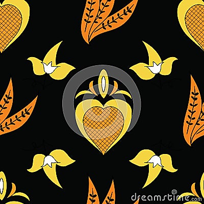 Vector Black Background Brittany Celtic, Breton Trational Folklore ...