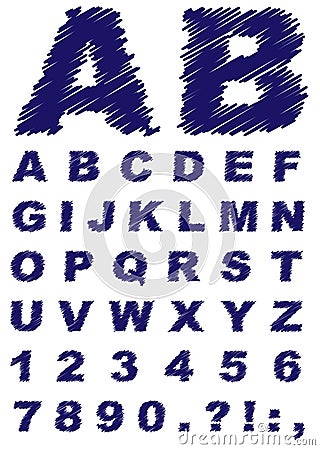 Pencil font stock vector. Illustration of doodle, numbers - 58692151