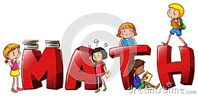 Font Design For Word Math Stock Vector - Image: 80464371