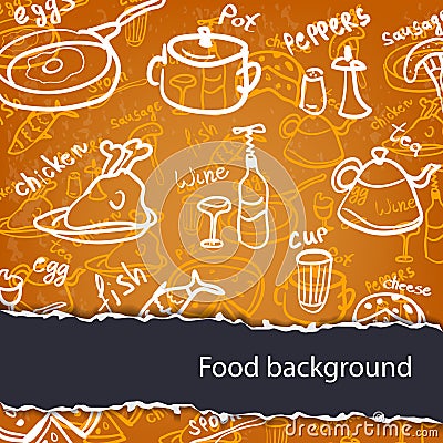 Food Background Cartoon Vector | CartoonDealer.com #32971289