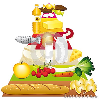 Food Guide Pyramid Cartoon Vector | CartoonDealer.com #13550449