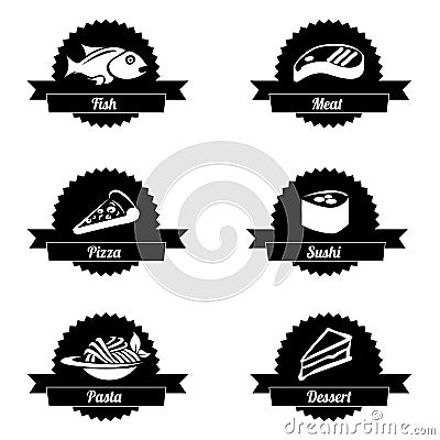 Food Labels Vector Illustration | CartoonDealer.com #32475642