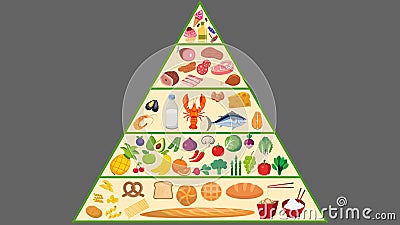 Food Pyramid Nutrition Animation in Alpha Channel Stock Video - Video ...