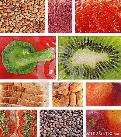 Food Textures Collage Royalty Free Stock Images - Image: 5209959