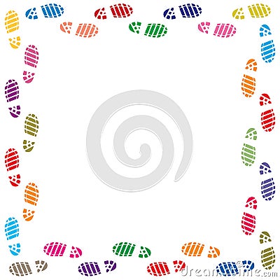 Foot Prints Border Royalty Free Stock Photo - Image: 19605995