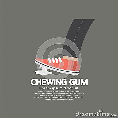Foot Stuck Into Chewing Gum On Street Stock Vector - Image: 50271153
