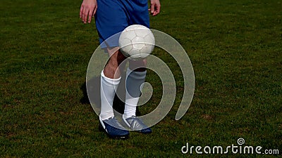 Man Controlling a Football with His Chest on Green Screen Stock Footage ...
