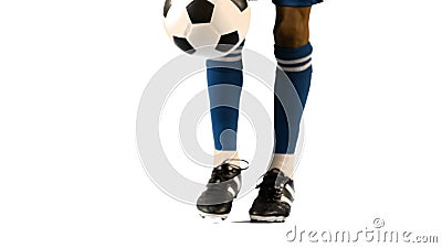 Man Controlling a Football with His Chest on Green Screen Stock Footage ...