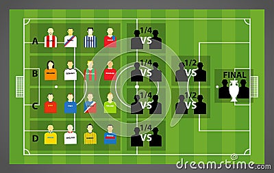 Football Tournament Scheme. Football Infographics Stock Vector ...