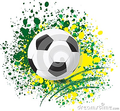 Football World Cup On Paint Splash Color Background Stock Vector ...