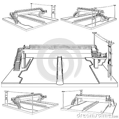 Footbridge Vector. Illustration Isolated On White Background ...